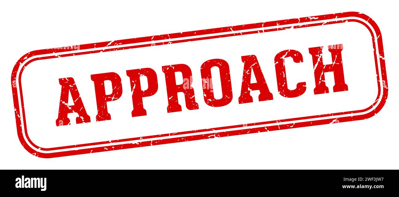 approach stamp. approach rectangular stamp isolated on white background ...