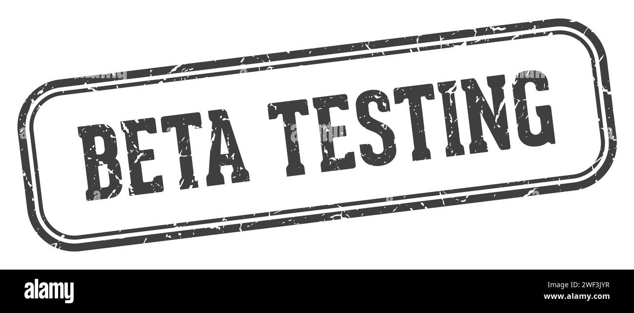 beta testing stamp. beta testing rectangular stamp isolated on white ...