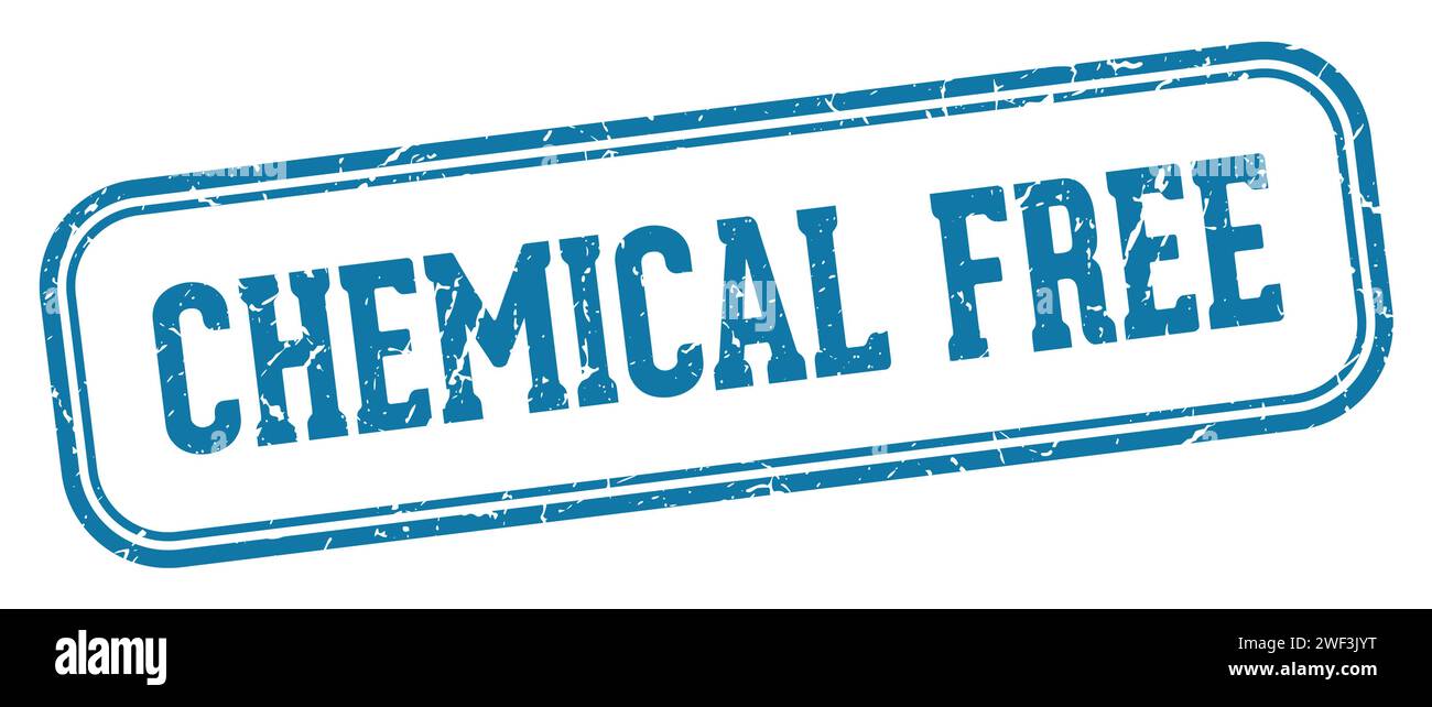 chemical free stamp. chemical free rectangular stamp isolated on white ...