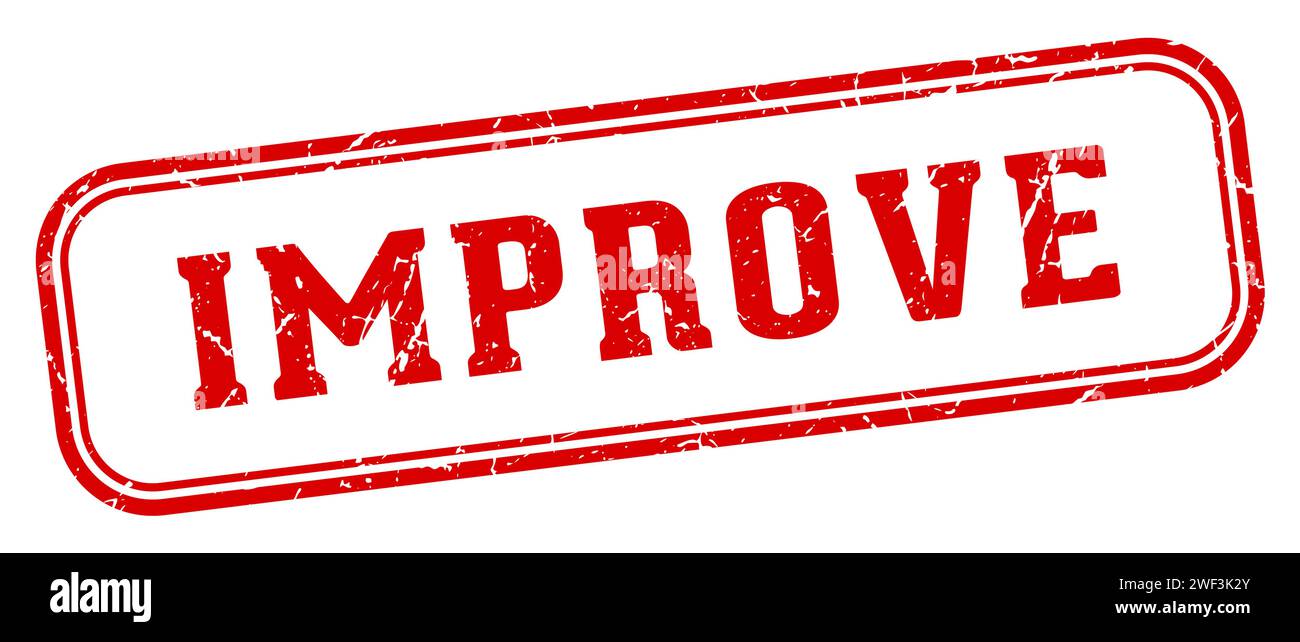improve stamp. improve rectangular stamp isolated on white background ...