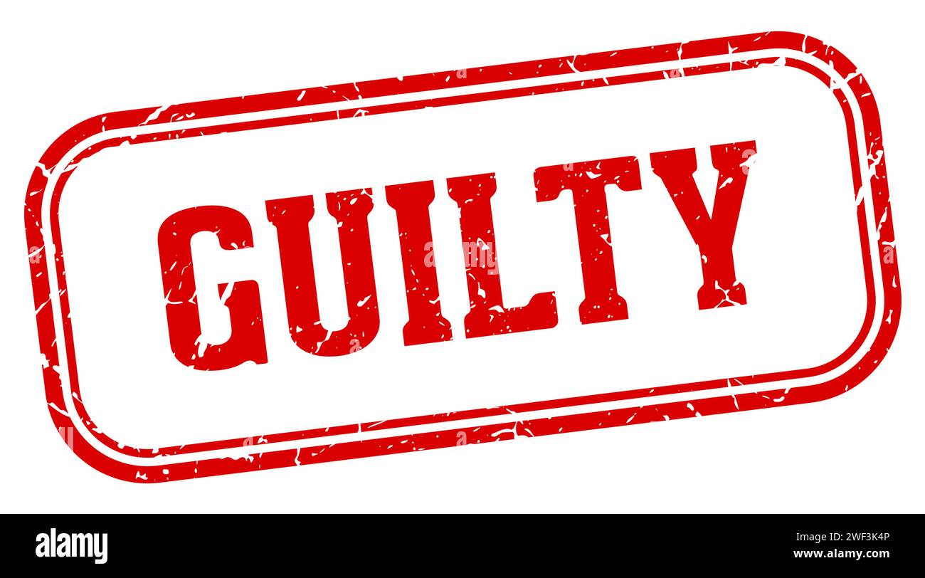 guilty stamp. guilty rectangular stamp isolated on white background ...