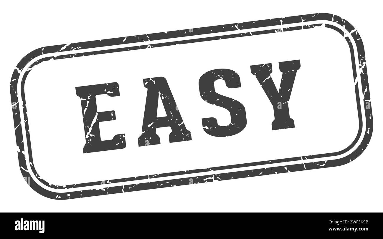 easy stamp. easy rectangular stamp isolated on white background Stock ...