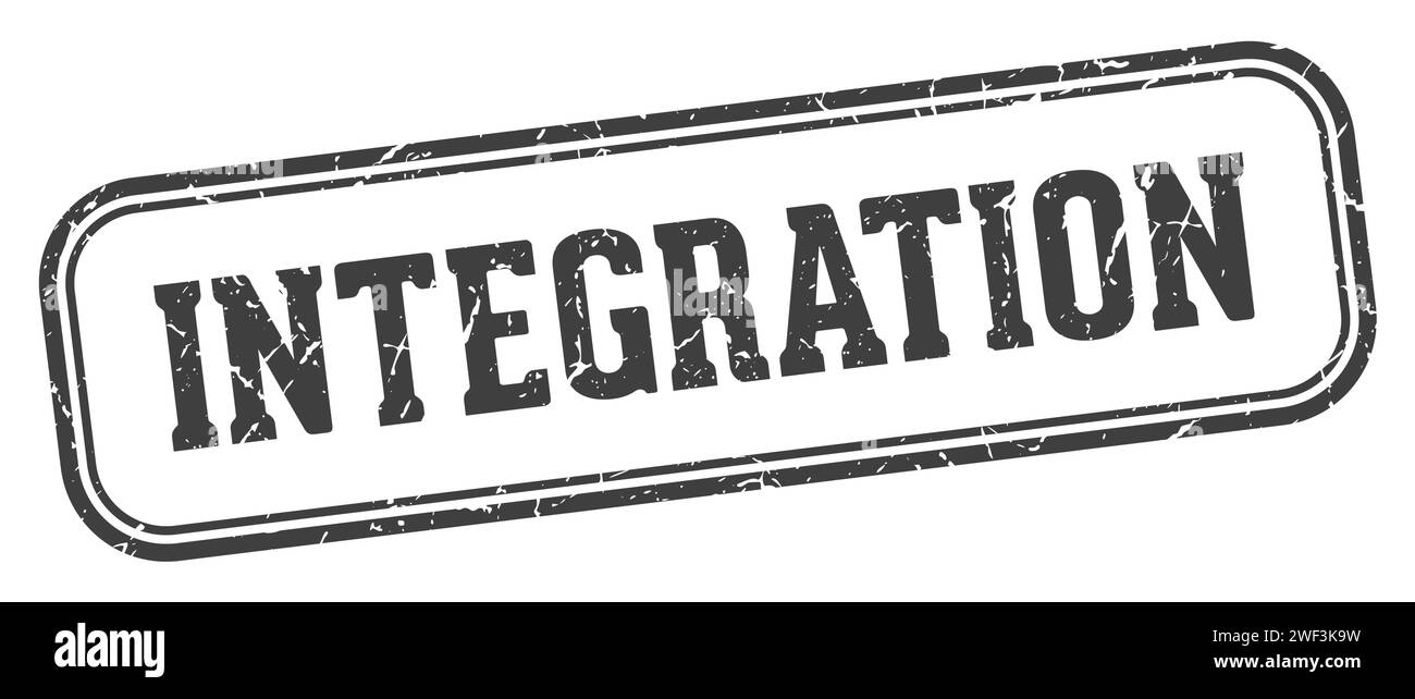 integration stamp. integration rectangular stamp isolated on white ...