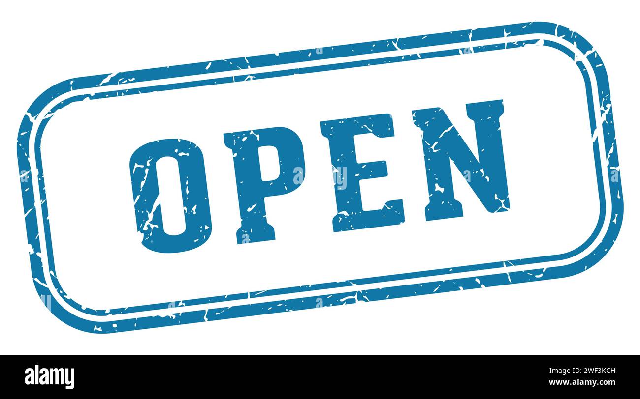 open stamp. open rectangular stamp isolated on white background Stock ...