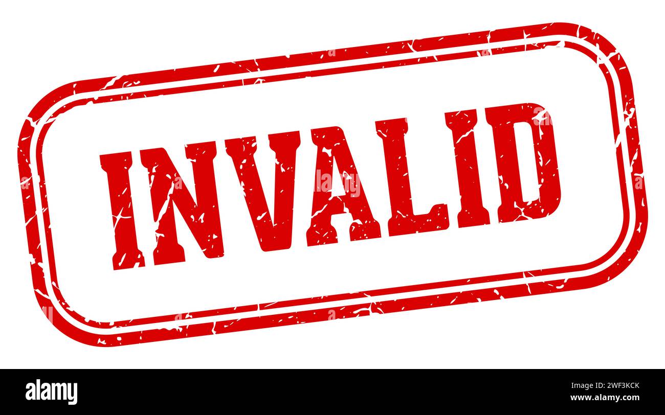 Invalid Stamp Invalid Rectangular Stamp Isolated On White Background Stock Vector Image And Art
