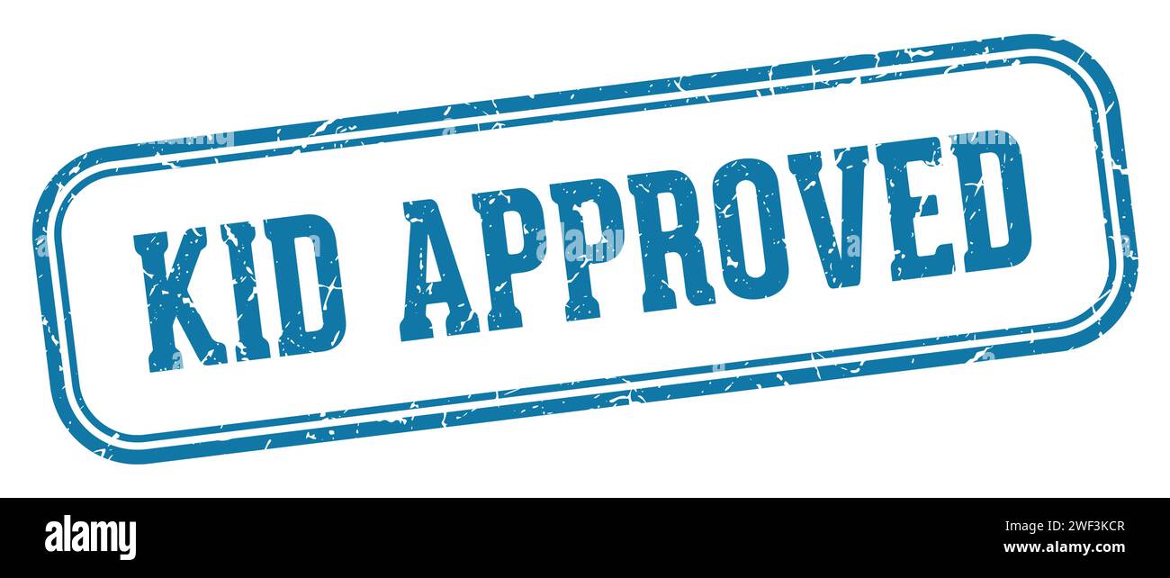 kid approved stamp. kid approved rectangular stamp isolated on white ...