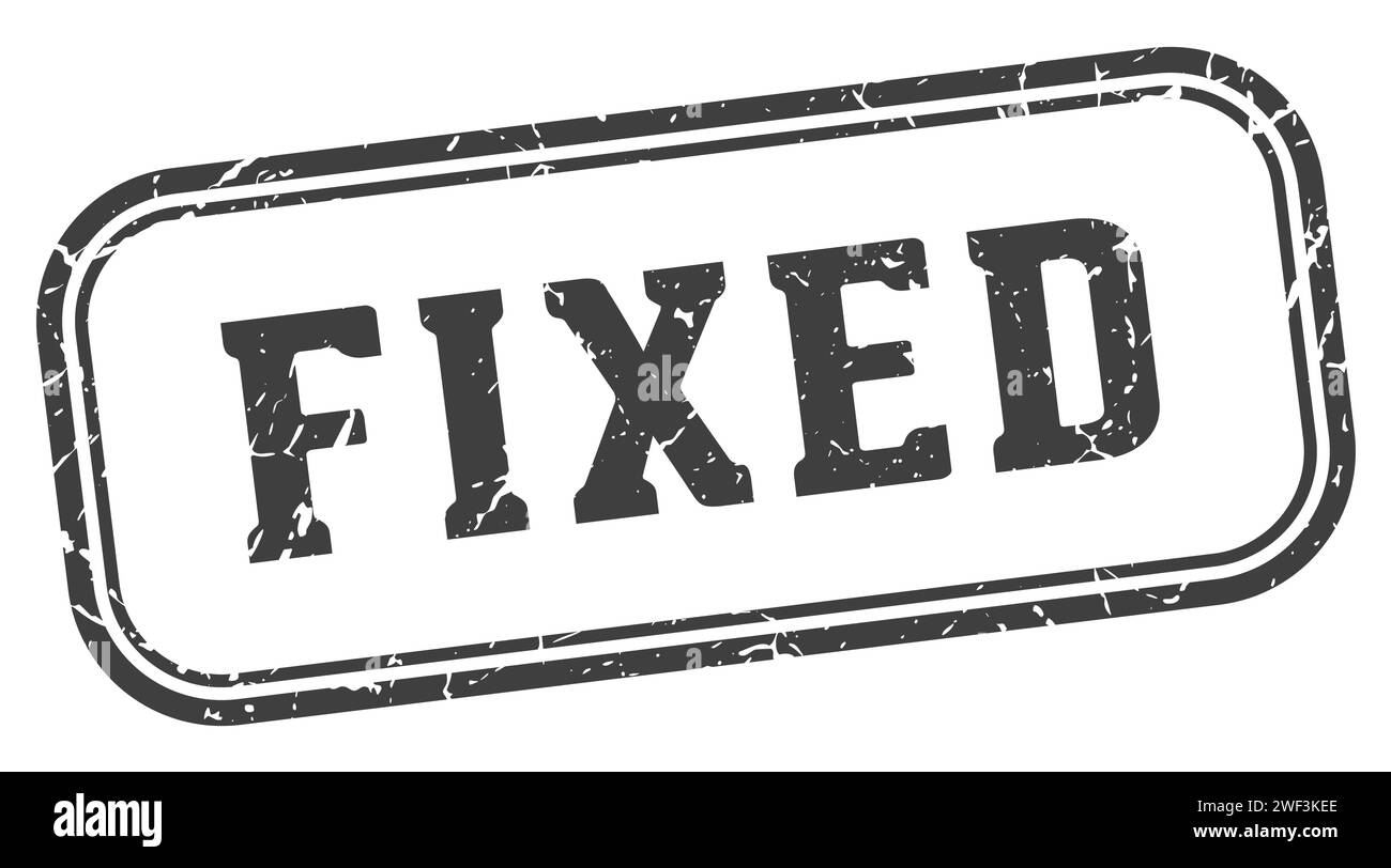 fixed stamp. fixed rectangular stamp isolated on white background Stock ...
