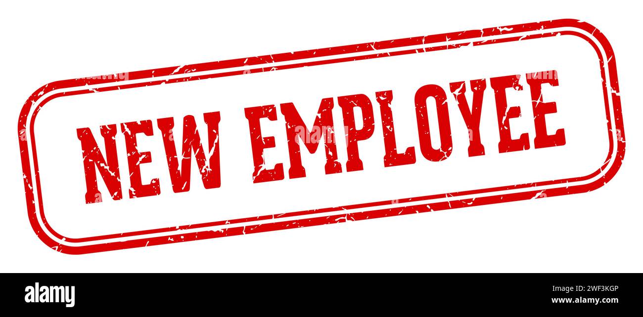 new employee stamp. new employee rectangular stamp isolated on white ...