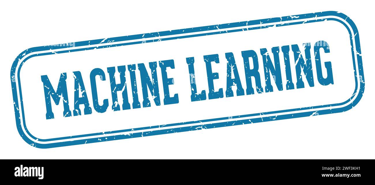 machine learning stamp. machine learning rectangular stamp isolated on ...