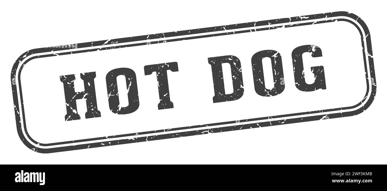 hot dog stamp. hot dog rectangular stamp isolated on white background ...