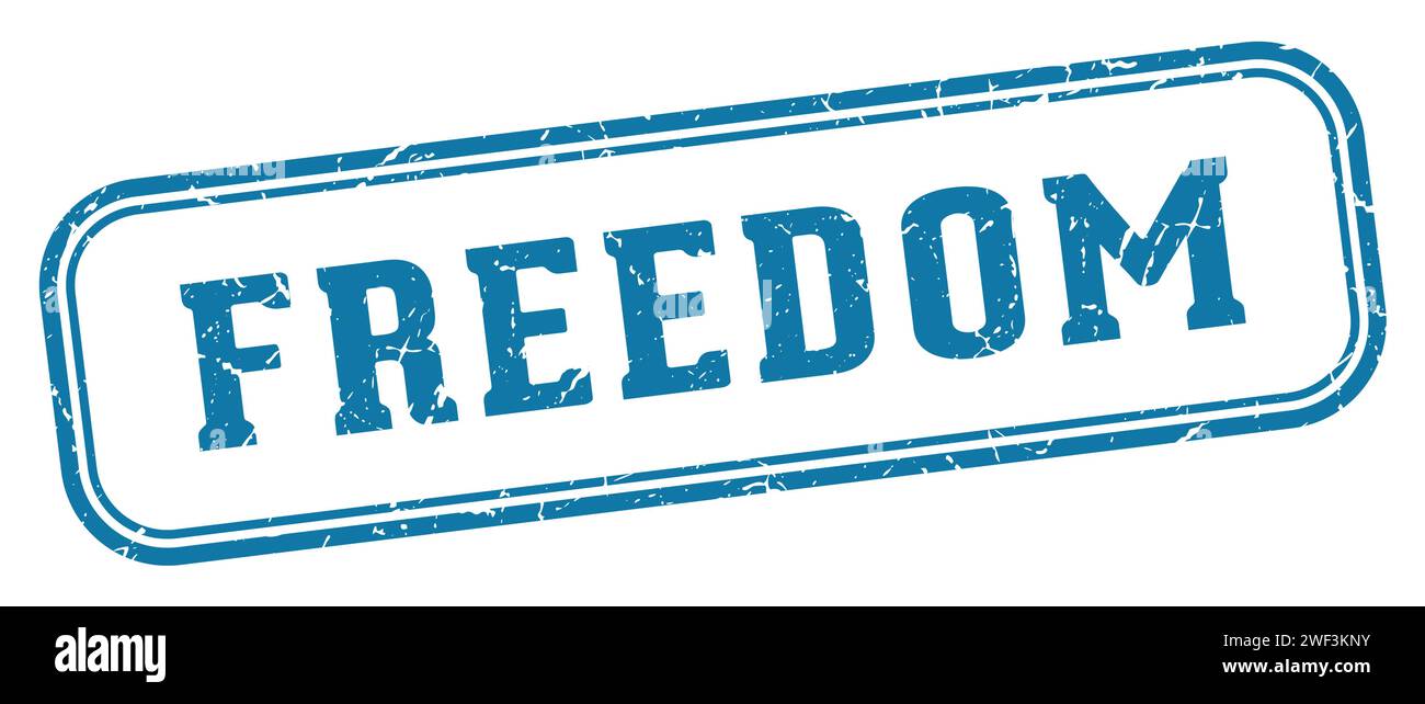 freedom stamp. freedom rectangular stamp isolated on white background ...