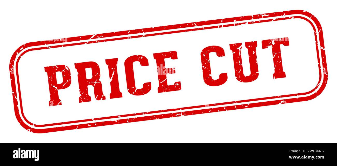 price cut stamp. price cut rectangular stamp isolated on white ...