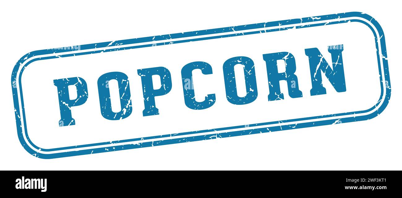 popcorn stamp. popcorn rectangular stamp isolated on white background ...