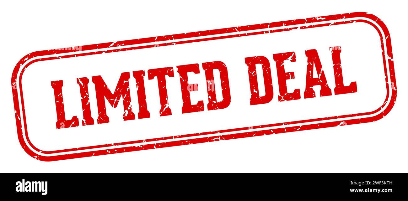 limited deal stamp. limited deal rectangular stamp isolated on white ...