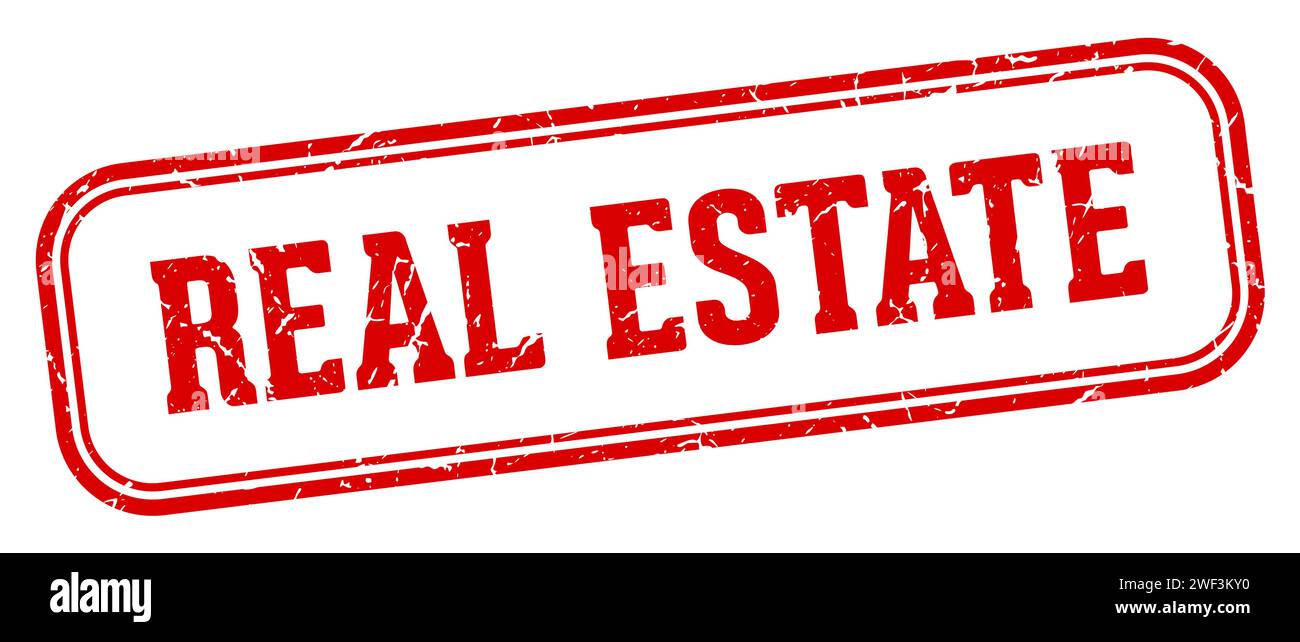 real estate stamp. real estate rectangular stamp isolated on white ...