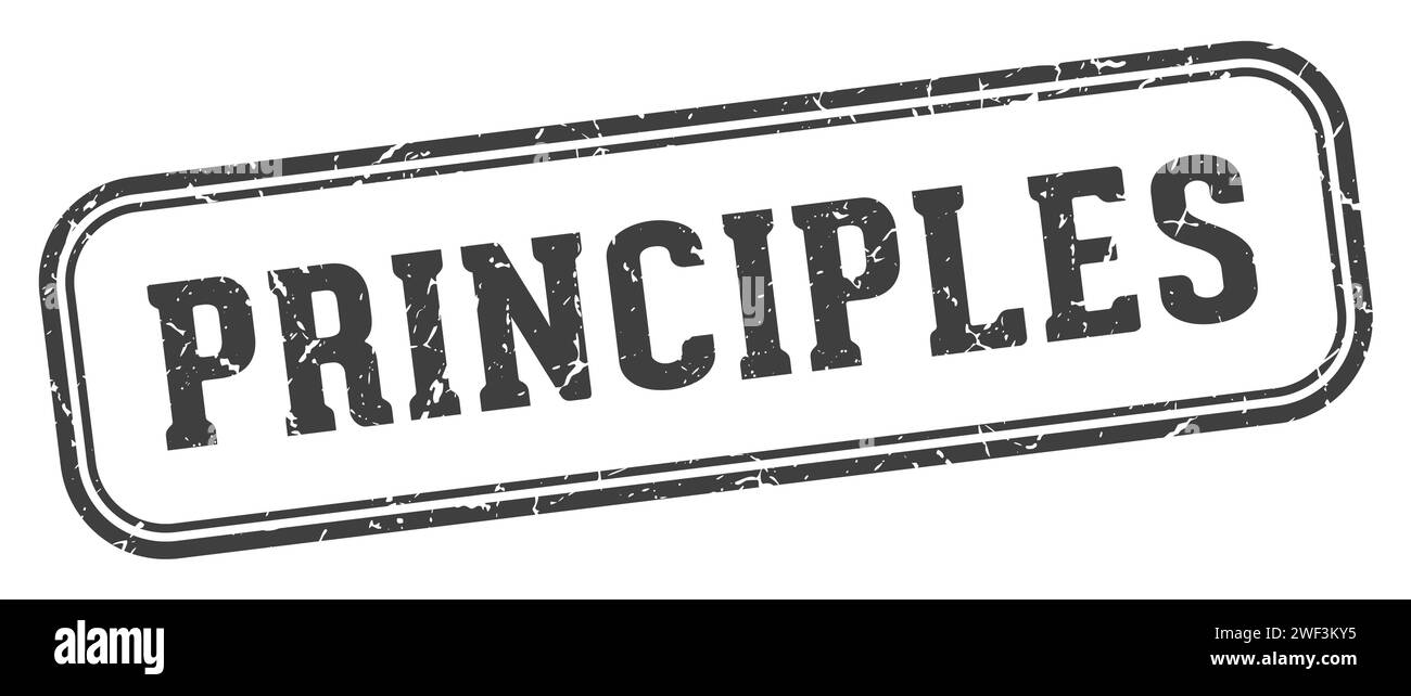 principles stamp. principles rectangular stamp isolated on white ...