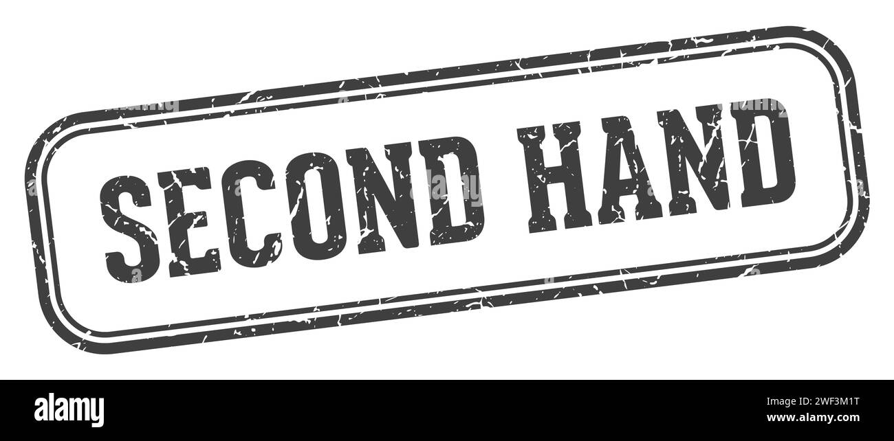 second hand stamp. second hand rectangular stamp isolated on white ...