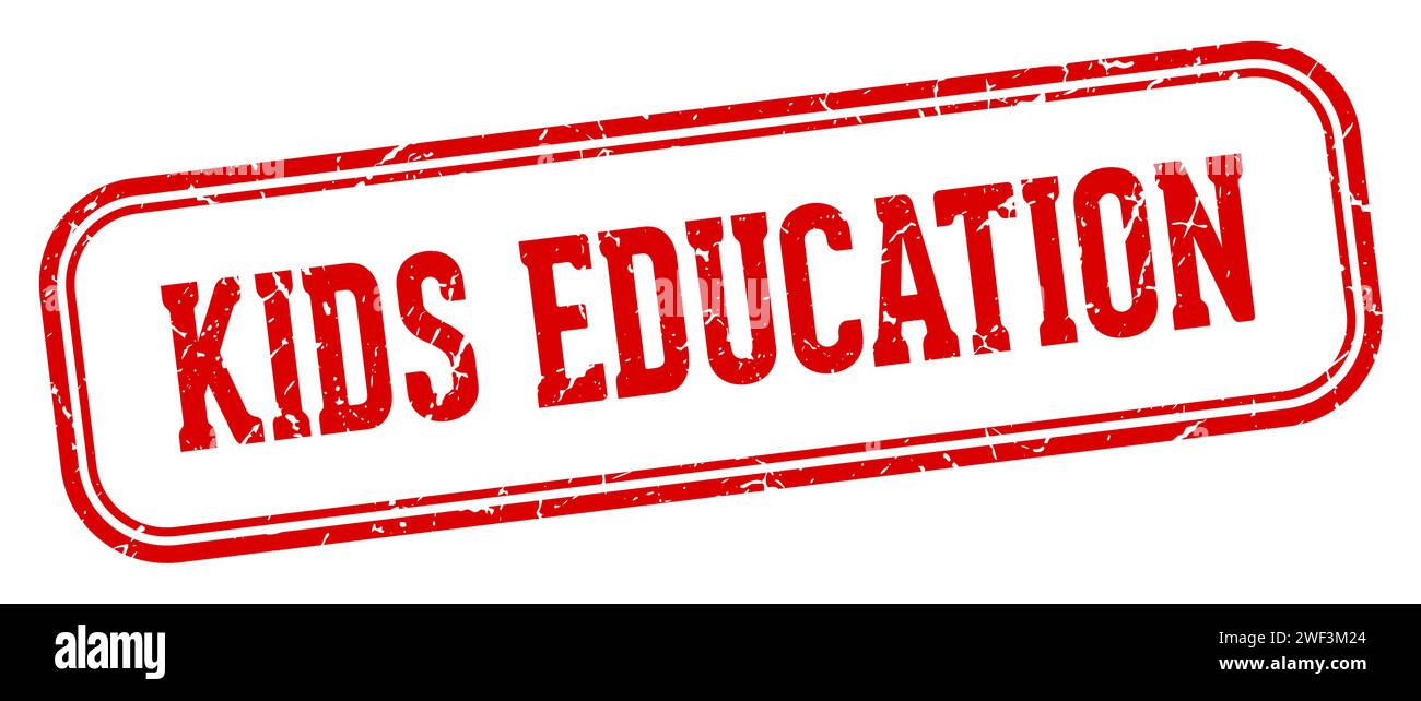 kids education stamp. kids education rectangular stamp isolated on ...