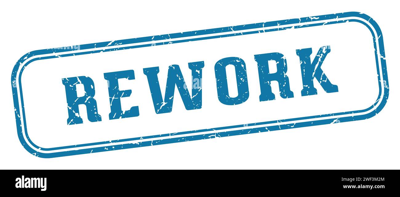 rework stamp. rework rectangular stamp isolated on white background ...