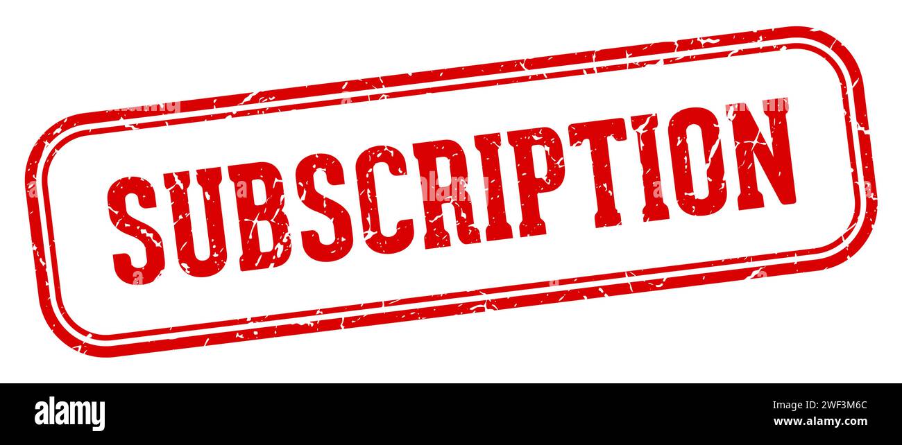 subscription stamp. subscription rectangular stamp isolated on white ...