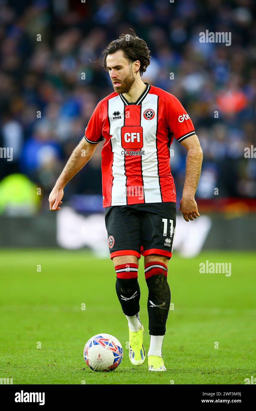 Bramall Lane, Sheffield, England - 27th January 2024 Ben Brereton Diaz ...