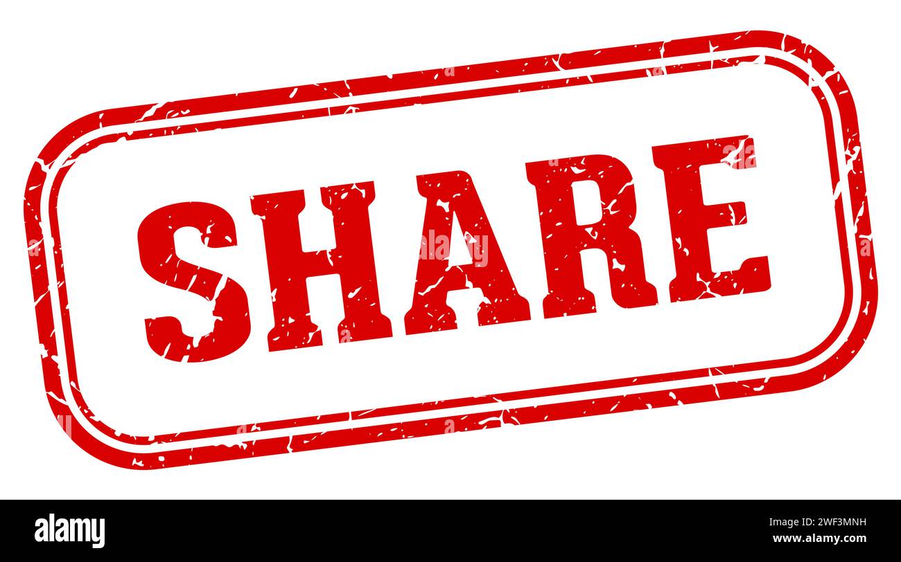 share stamp. share rectangular stamp isolated on white background Stock ...