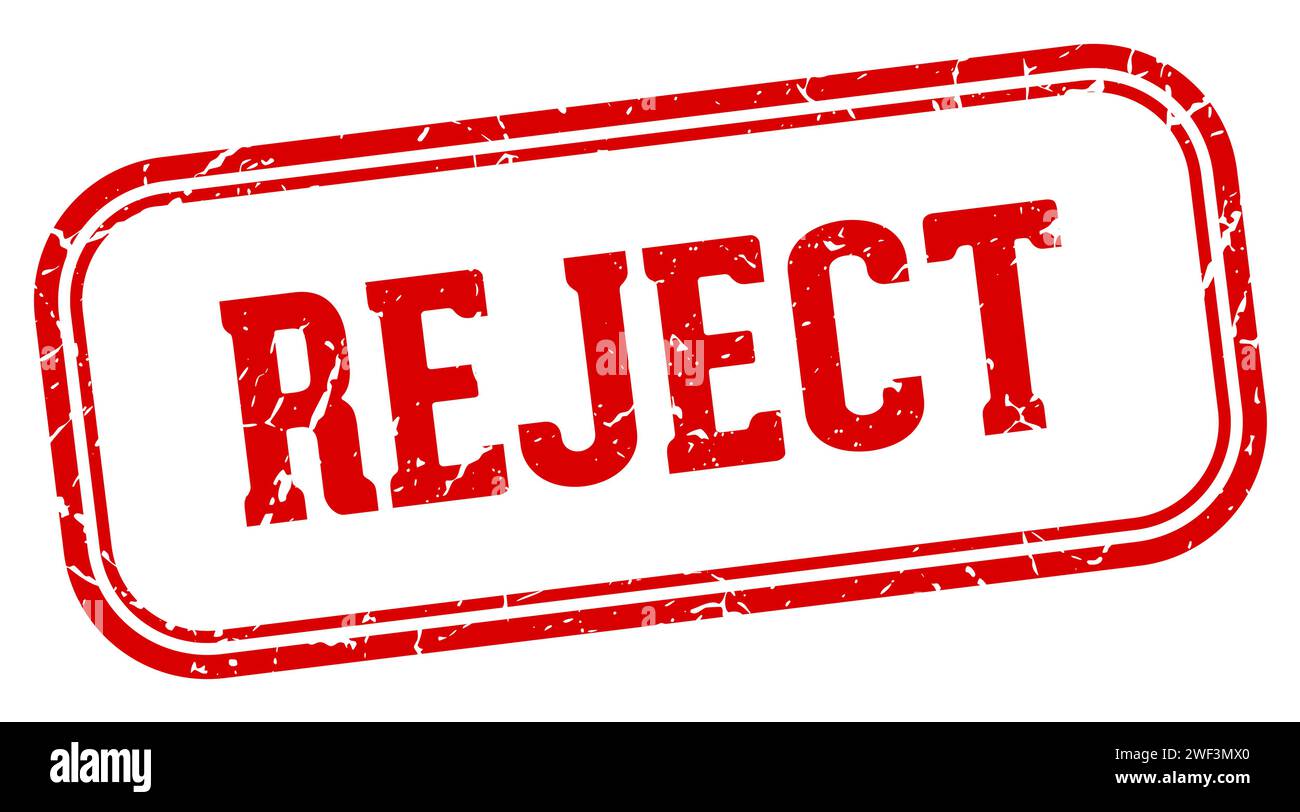 reject stamp. reject rectangular stamp isolated on white background ...