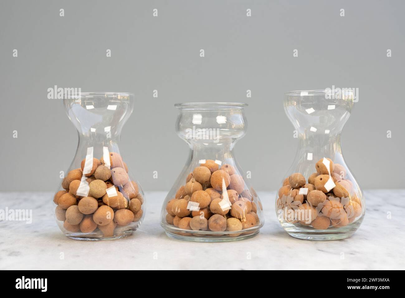 Expanded clay pellets for indoor plants in a semi hydroponics farming ...