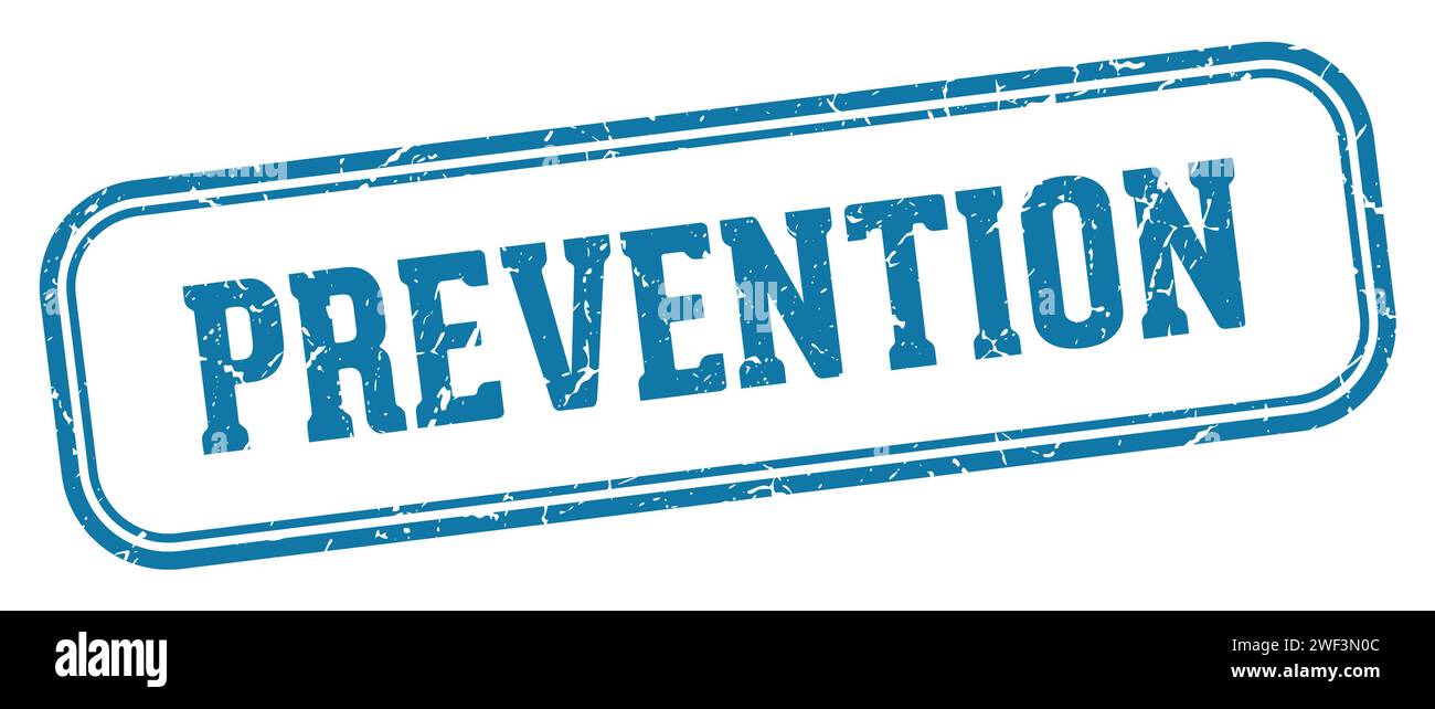 prevention stamp. prevention rectangular stamp isolated on white ...