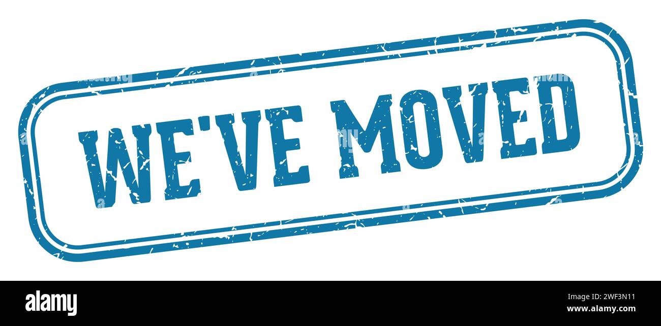 we've moved stamp. we've moved rectangular stamp isolated on white ...