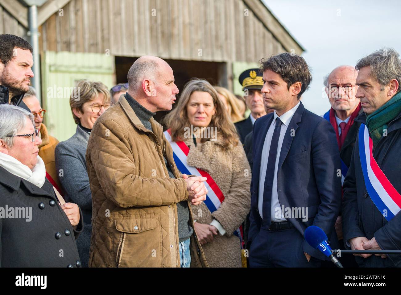 French Prime Minister Gabriel Attal meets Nicolas Sterlin, farmer and ...