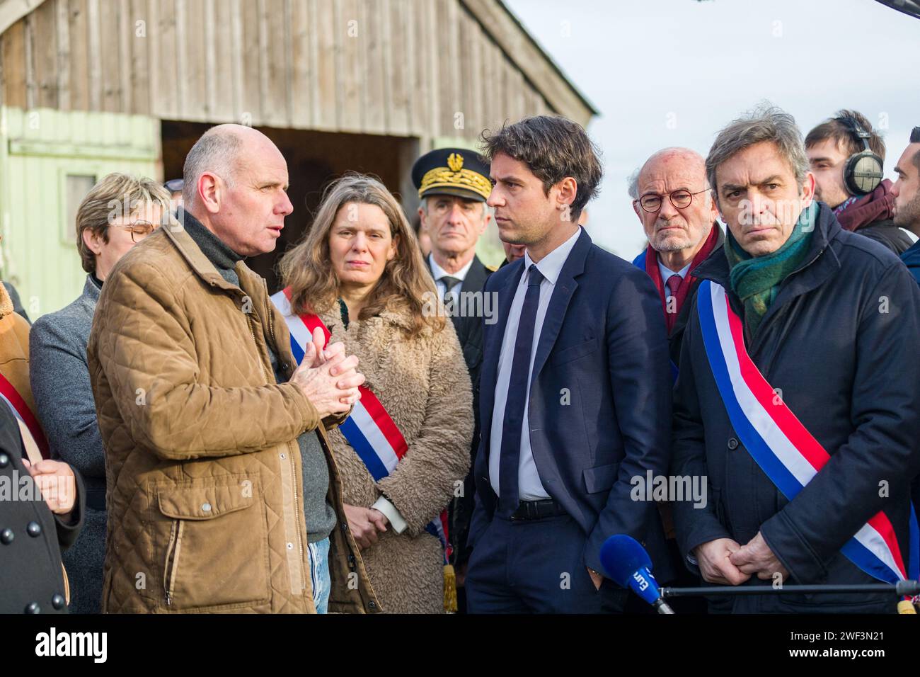 French Prime Minister Gabriel Attal meets Nicolas Sterlin, farmer and ...