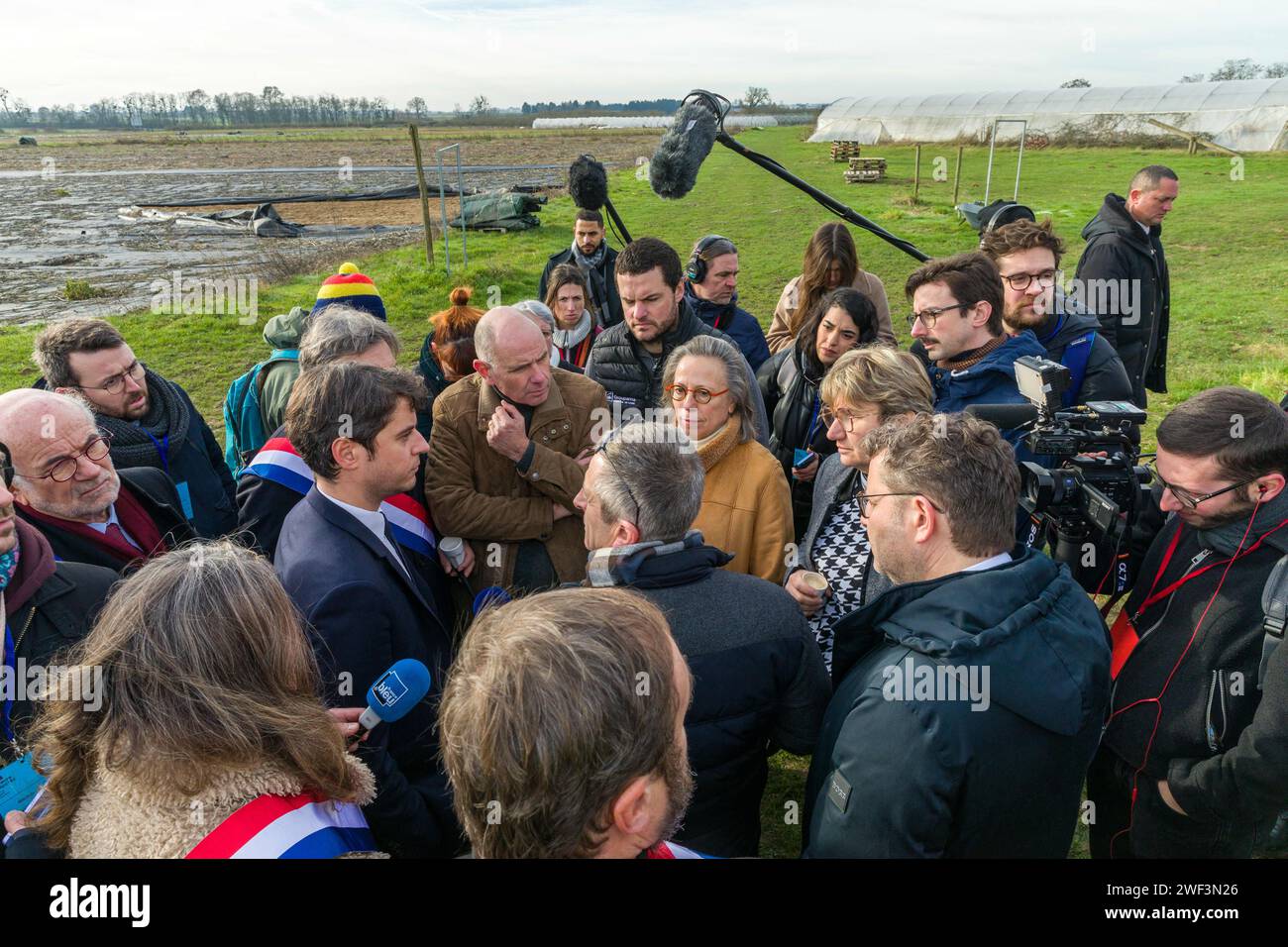 French Prime Minister Gabriel Attal meets Nicolas Sterlin, farmer and ...