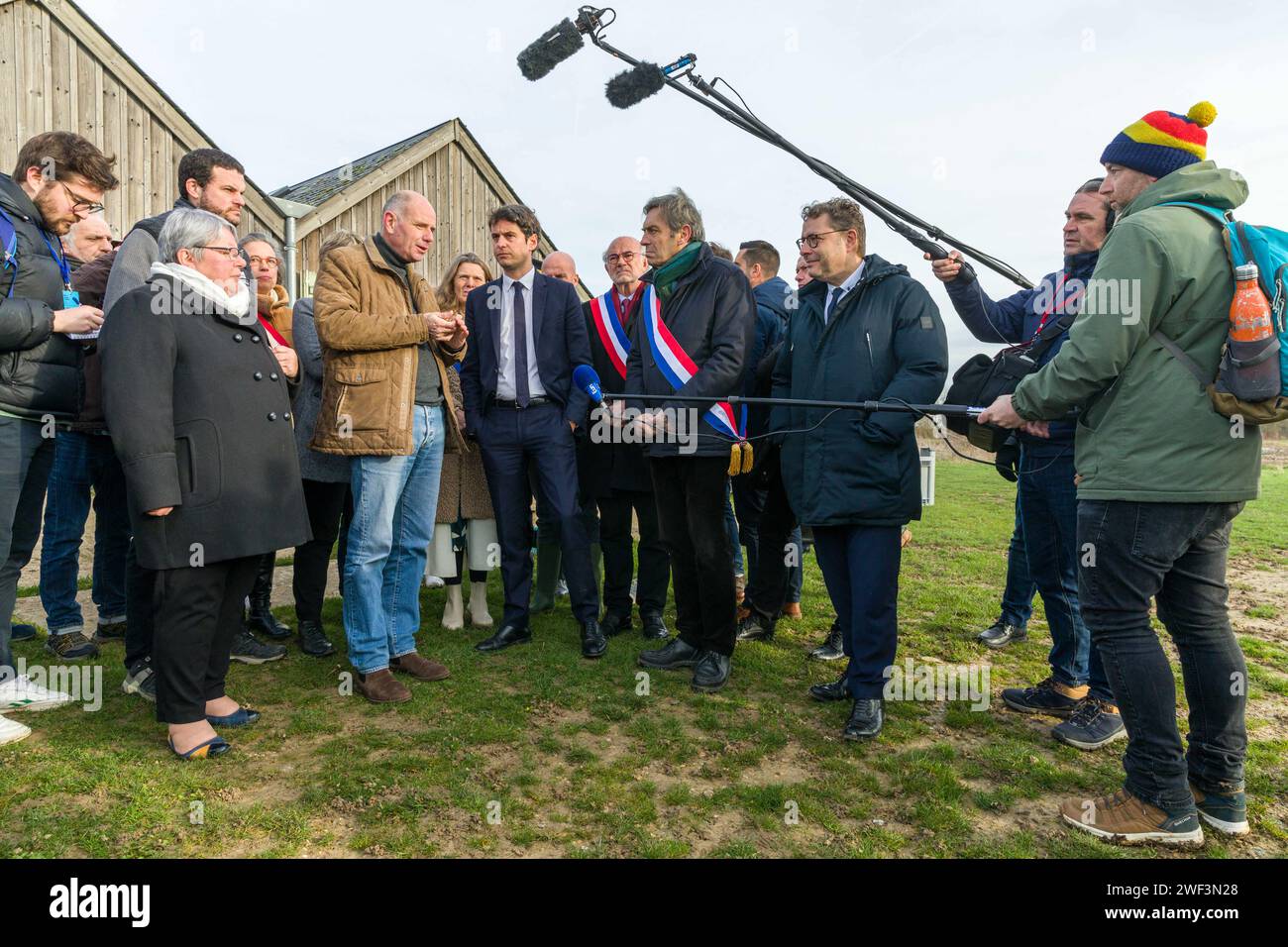 French Prime Minister Gabriel Attal meets Nicolas Sterlin, farmer and ...