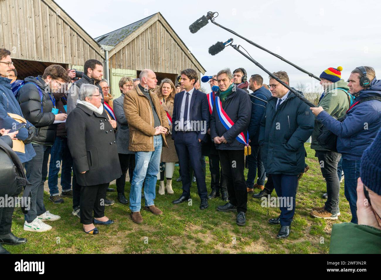 French Prime Minister Gabriel Attal meets Nicolas Sterlin, farmer and ...