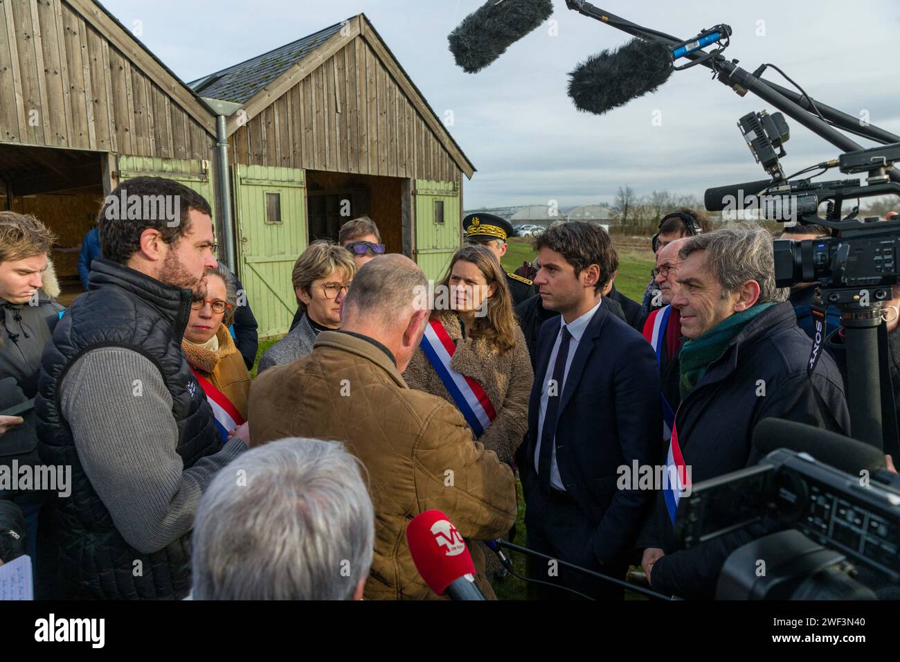 French Prime Minister Gabriel Attal meets Nicolas Sterlin, farmer and ...