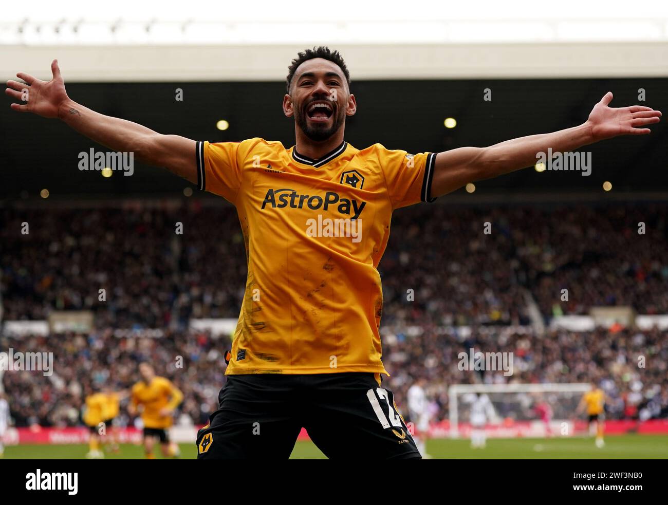 Wolverhampton Wanderers' Matheus Cunha celebrates scoring his sides ...