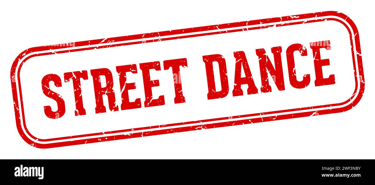 street dance stamp. street dance rectangular stamp isolated on white ...