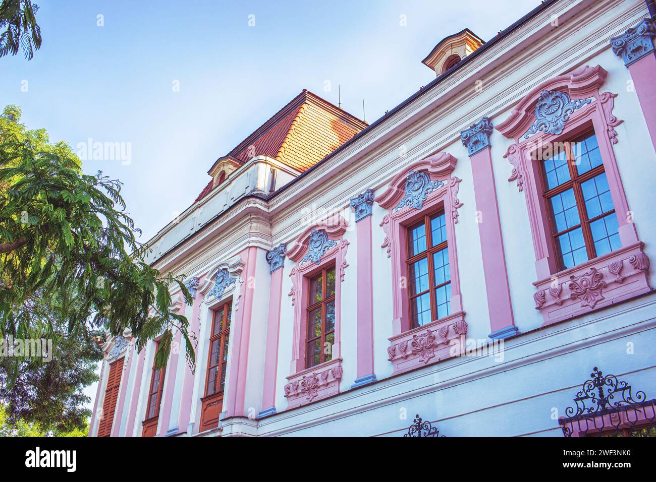 Facade of the Royal Palace of Godollo,Hungary.Summer season Stock Photo ...
