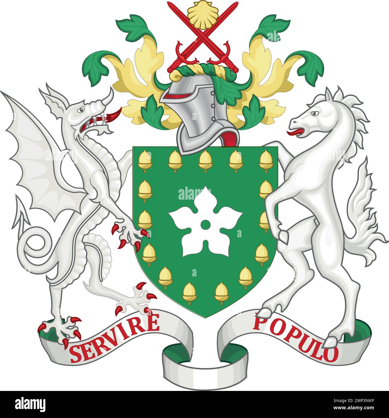 Official coat of arms vector illustration of the English administrative ...
