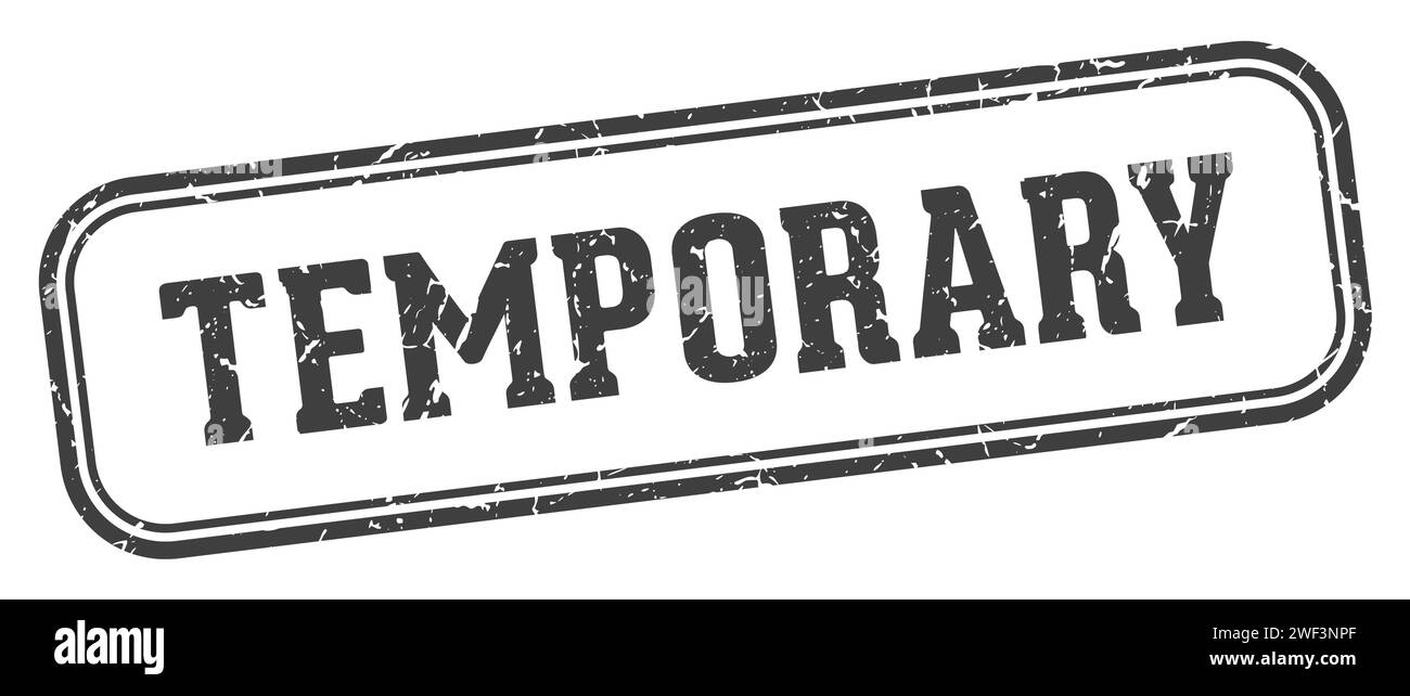 temporary stamp. temporary rectangular stamp isolated on white ...