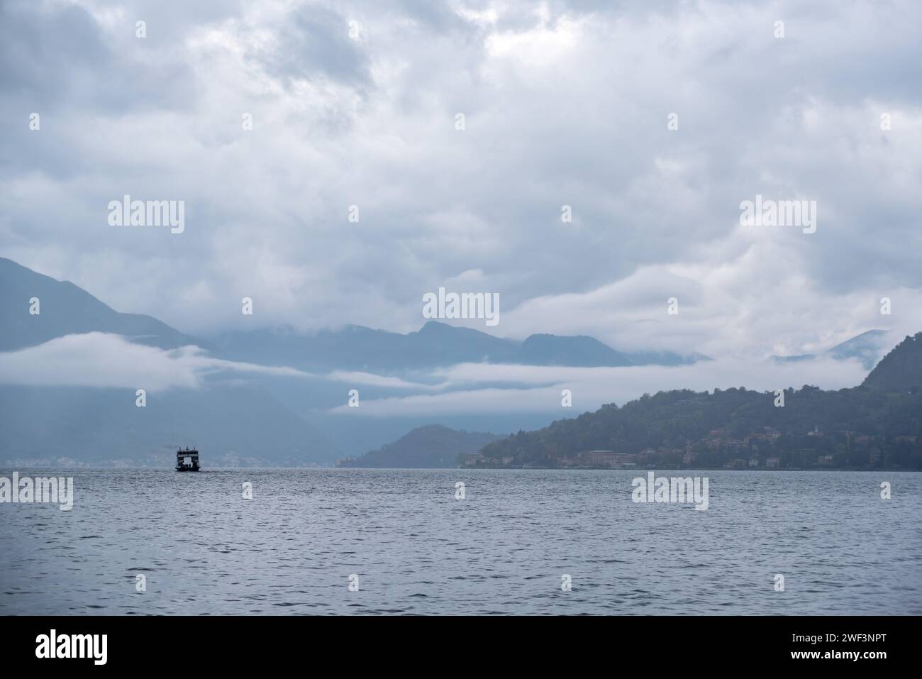 Rainy weather over lake Como, Italy Stock Photo - Alamy