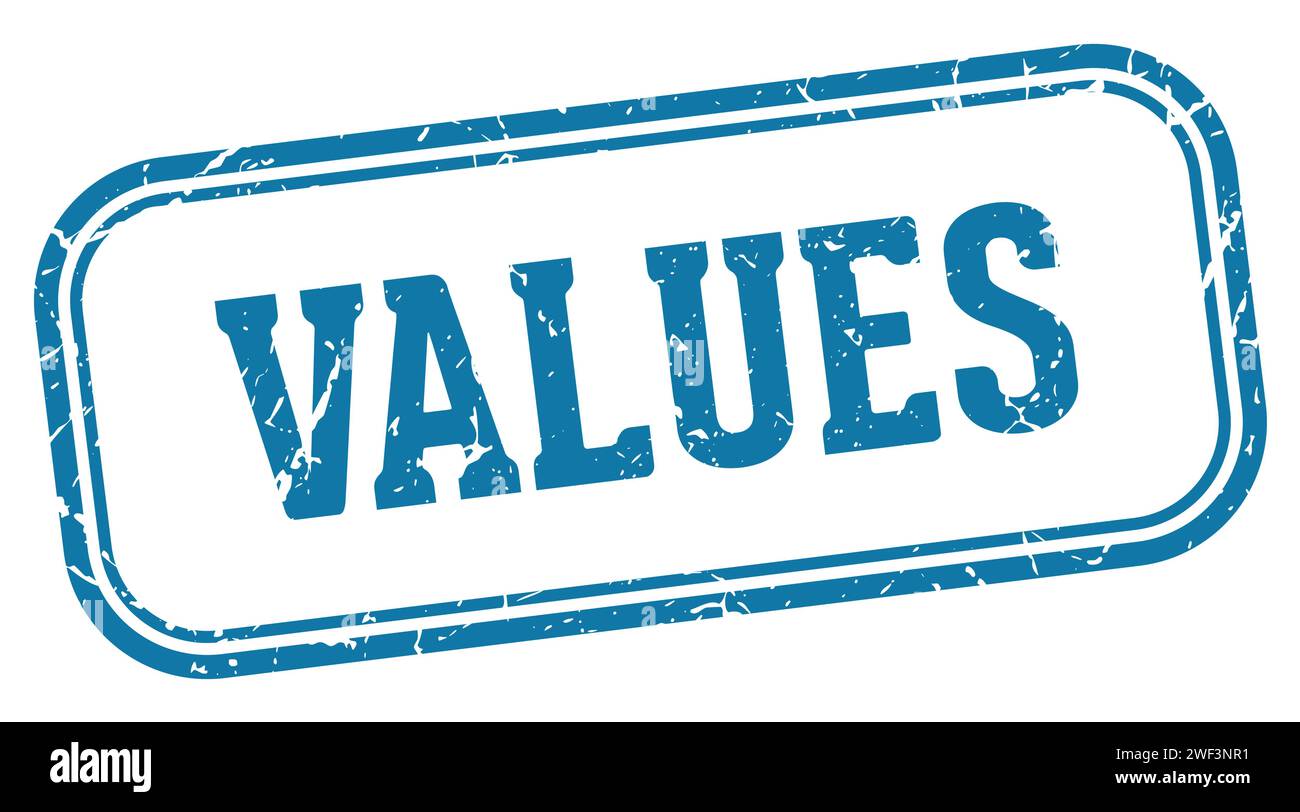 values stamp. values rectangular stamp isolated on white background ...