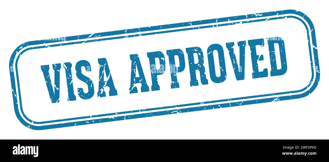 visa approved stamp. visa approved rectangular stamp isolated on white ...