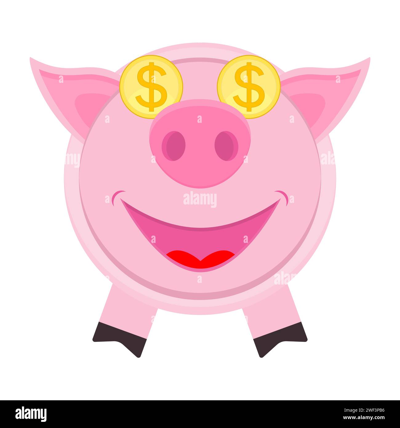 Pig with gold coins. Vector illustration Stock Vector Image & Art - Alamy