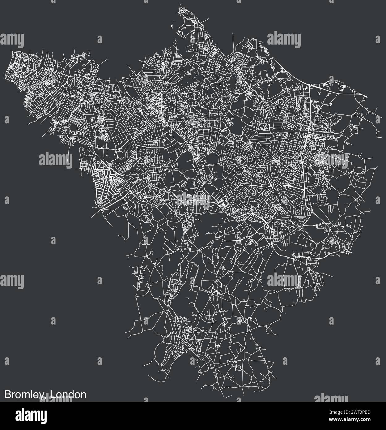 Street roads map of the BOROUGH OF BROMLEY, LONDON Stock Vector Image ...