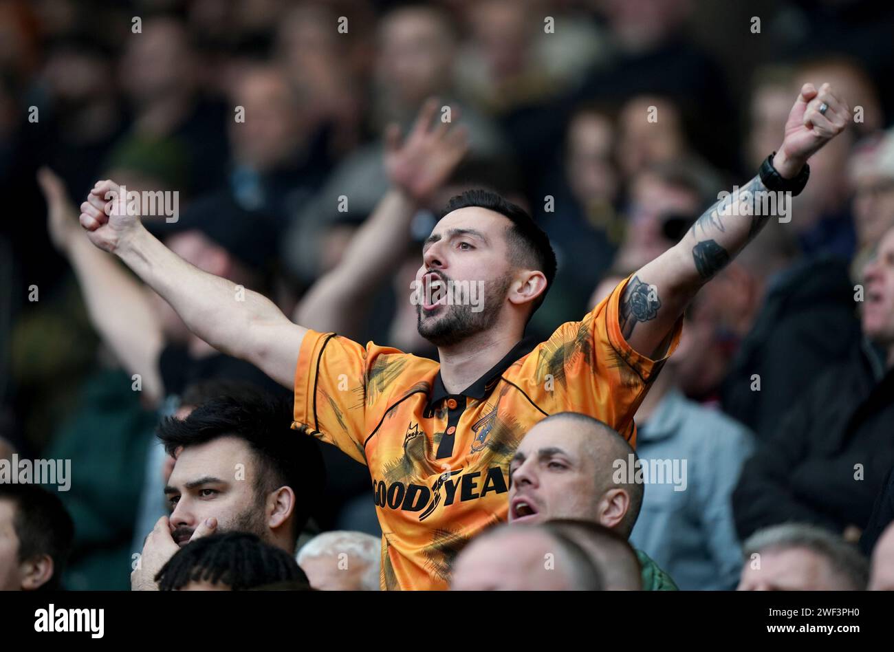 Wolverhampton Wanderers fans in the stands during the Emirates FA Cup ...