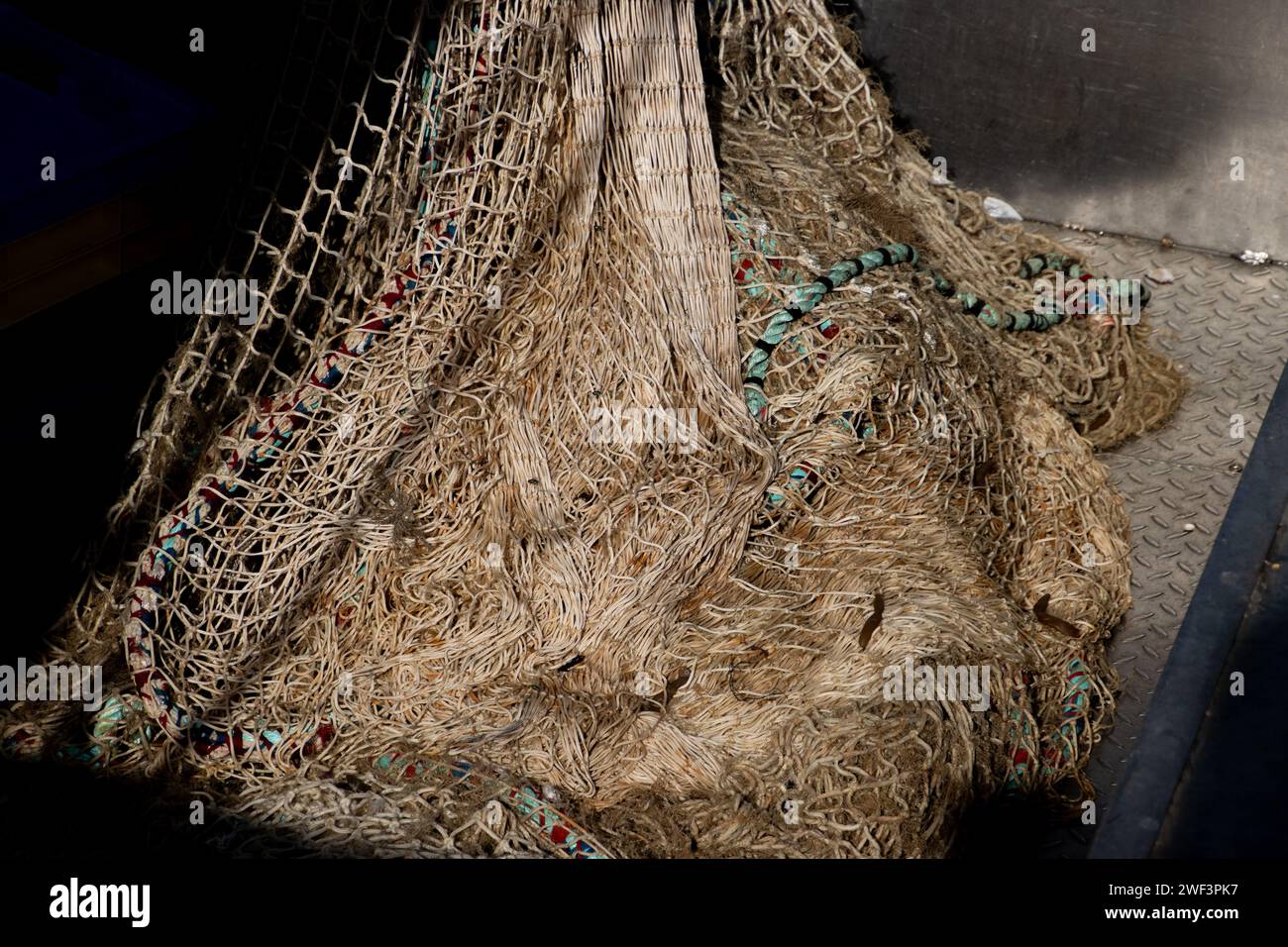 Commercial fishing net on a boat Stock Photo - Alamy