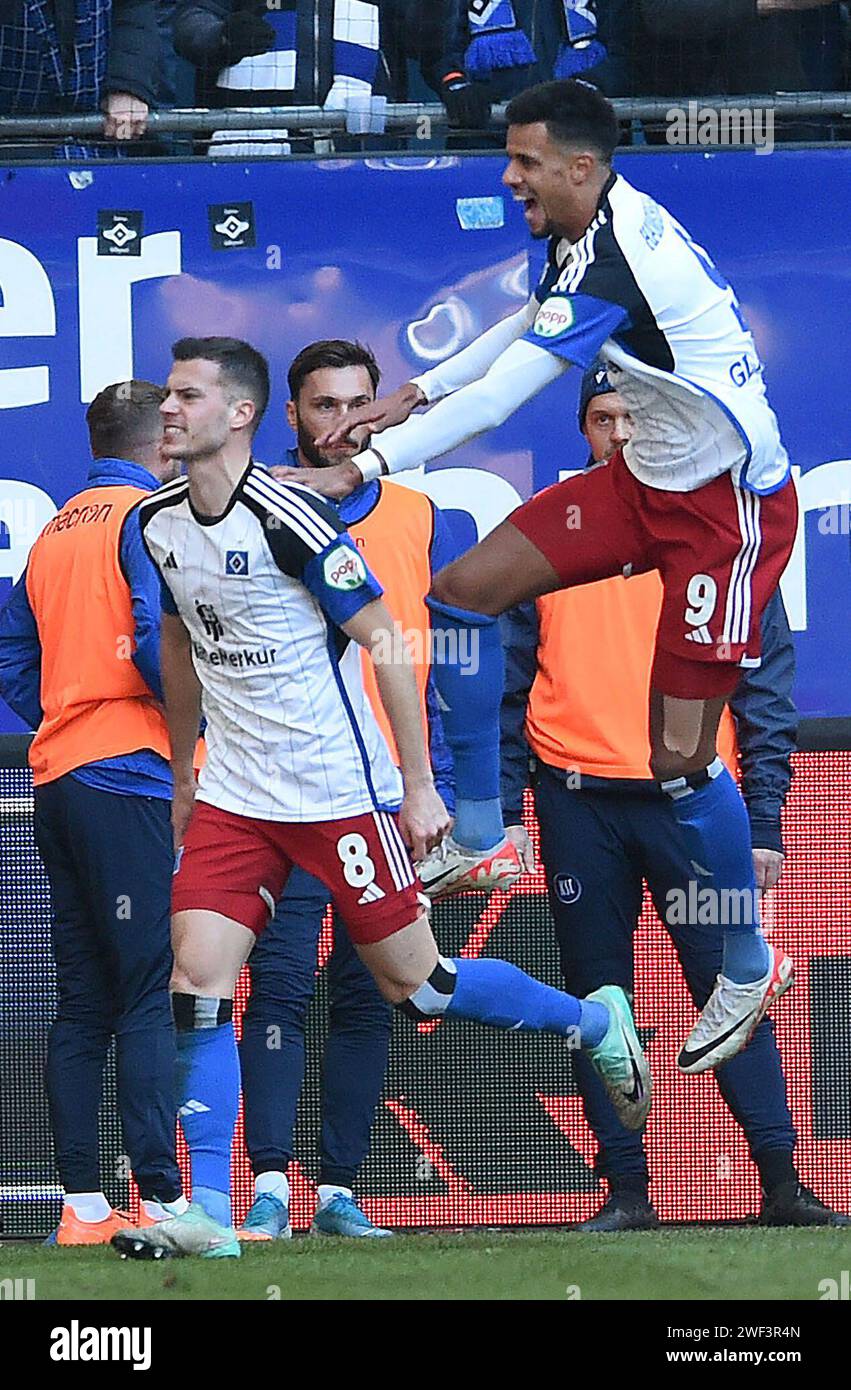 28 January 2024, Hamburg: Soccer: Bundesliga 2, Hamburger SV ...