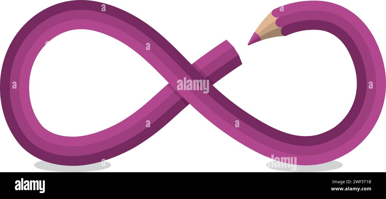 An educational concept illustration of a purple pencil forming an ...